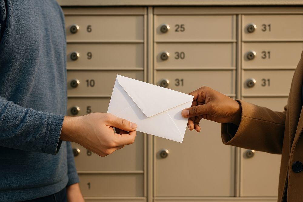 Envelope exchange near mailboxes | Free Photo - rawpixel