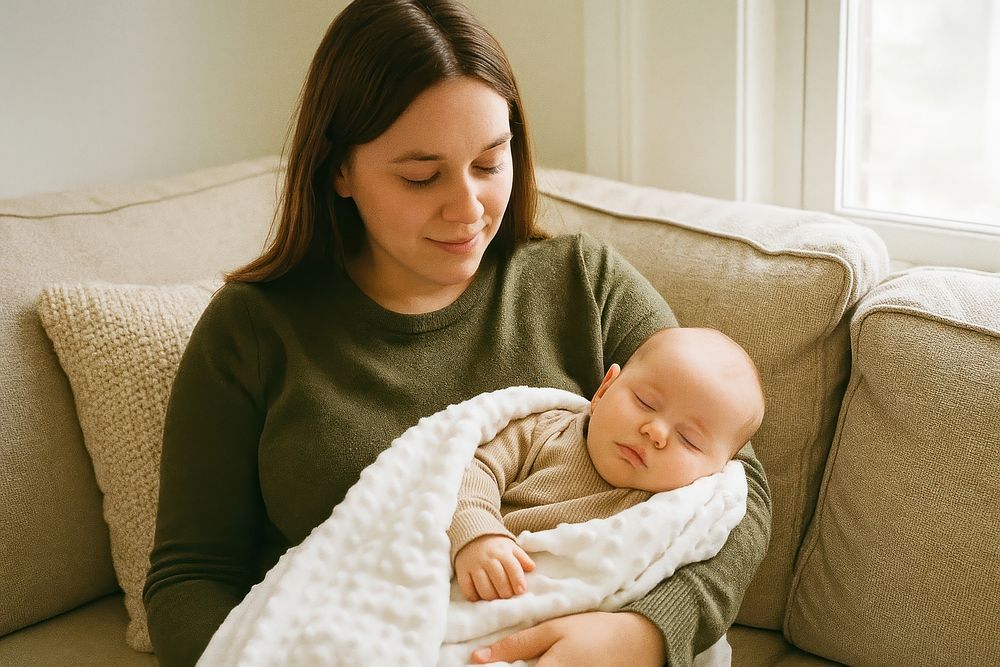 Mother cradling sleeping baby. | Free Photo - rawpixel