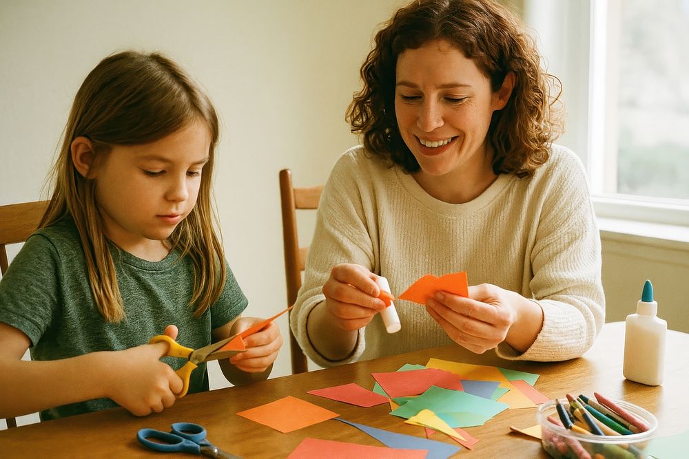 Mother and daughter crafting together. | Free Photo - rawpixel