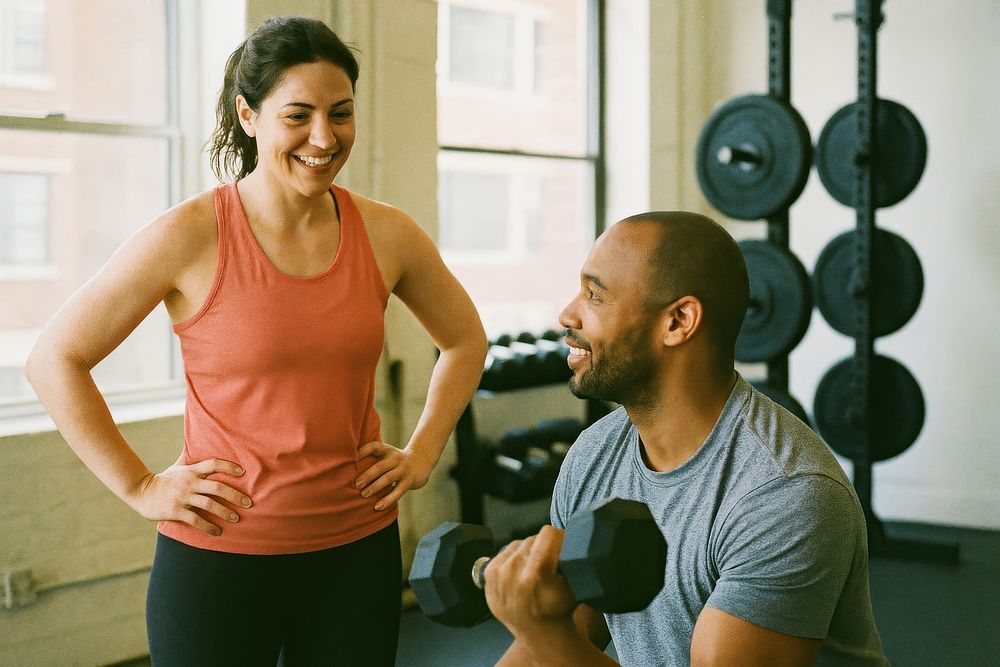 Gym workout with personal trainer | Free Photo - rawpixel