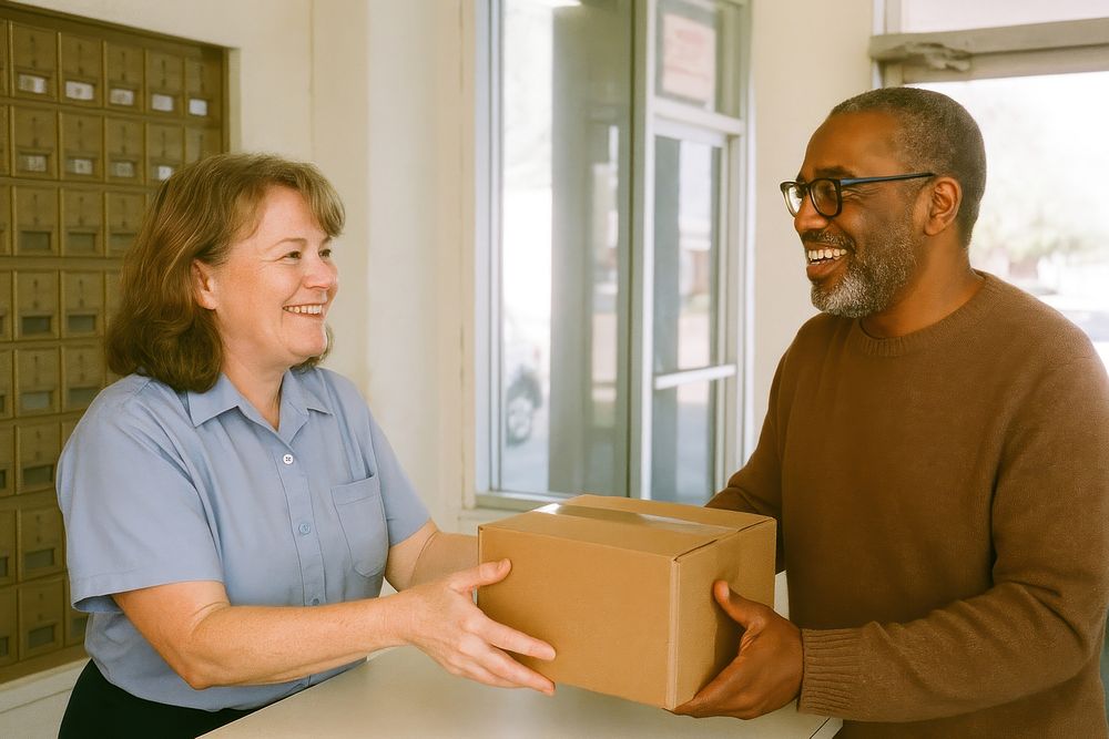 Friendly postal service interaction | Free Photo - rawpixel
