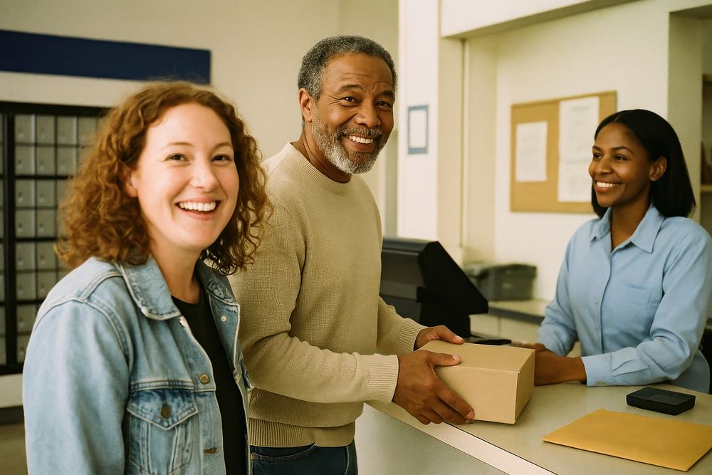 Happy customers receiving package | Free Photo - rawpixel