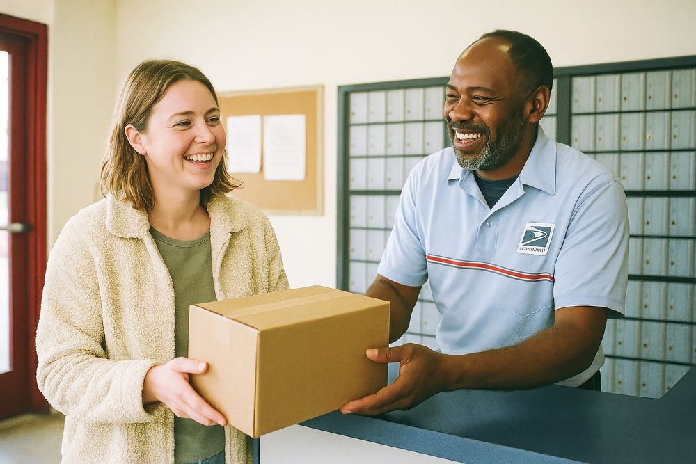 Friendly postal service interaction | Free Photo - rawpixel