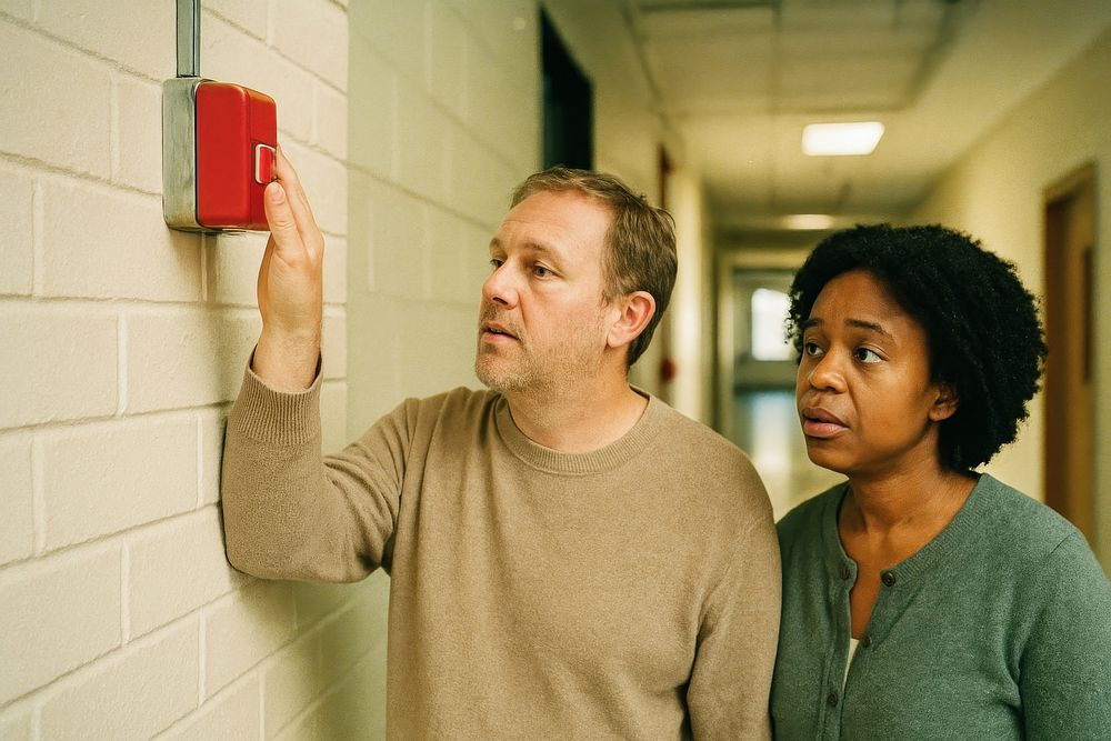 Concerned couple examining alarm | Free Photo - rawpixel