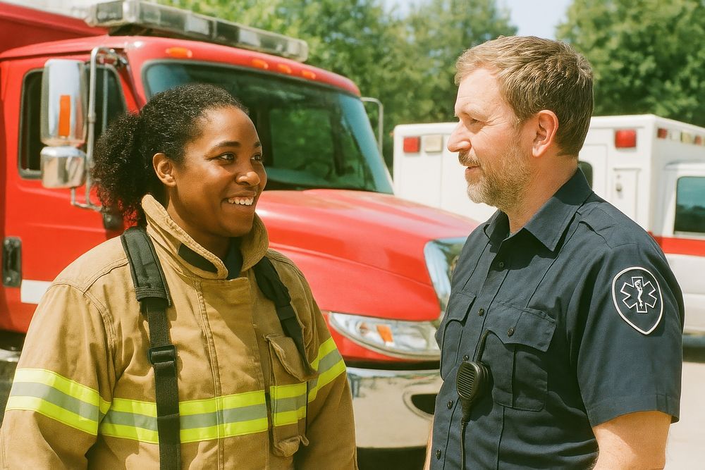 Firefighter and paramedic teamwork | Free Photo - rawpixel