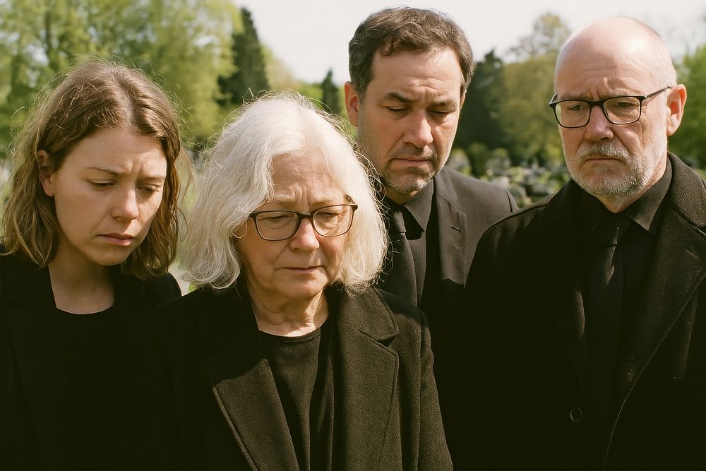 Somber group at outdoor funeral. | Free Photo - rawpixel