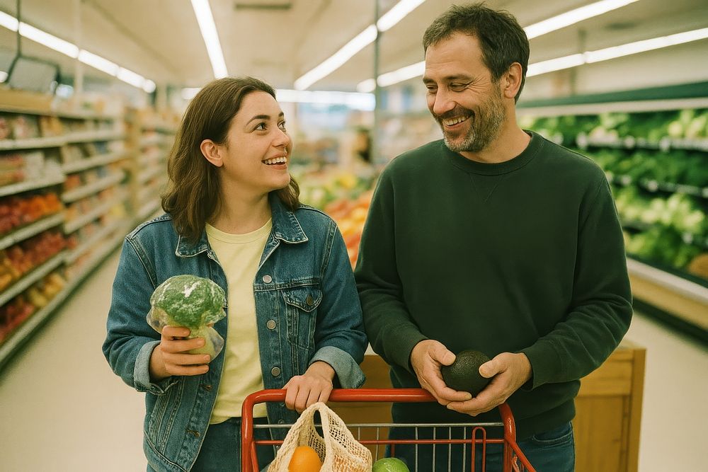 Happy grocery shopping together. | Free Photo - rawpixel