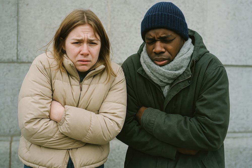 Cold people shivering outside together | Free Photo - rawpixel