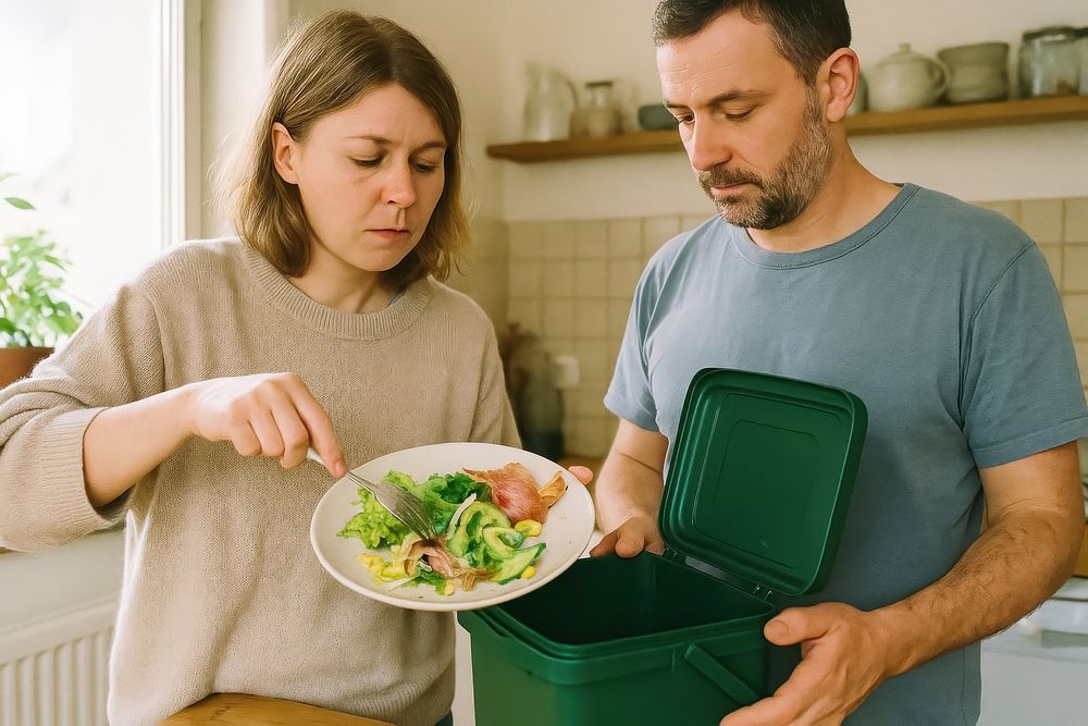Couple composting food waste. | Free Photo - rawpixel