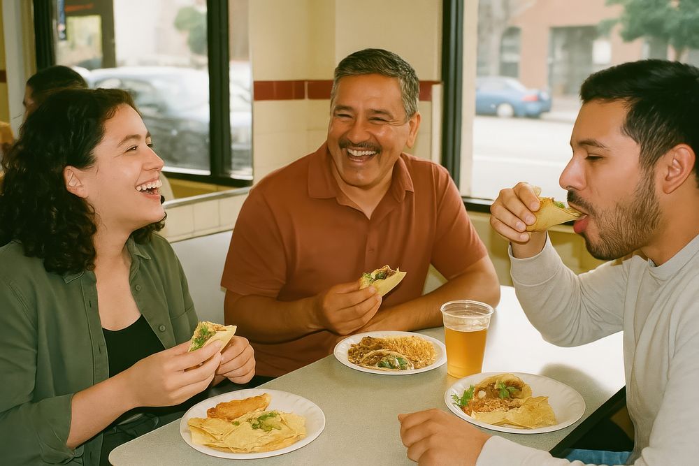 Friends enjoying tacos together. | Free Photo - rawpixel
