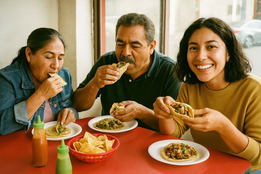 Family enjoying delicious tacos together | Free Photo - rawpixel