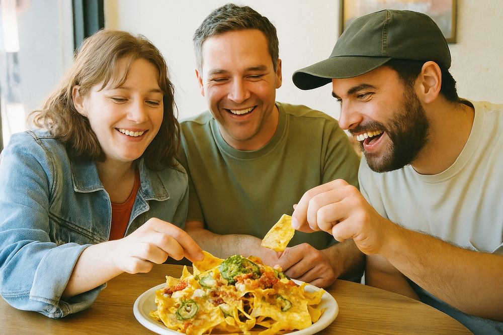 Friends enjoying delicious nachos together. | Free Photo - rawpixel