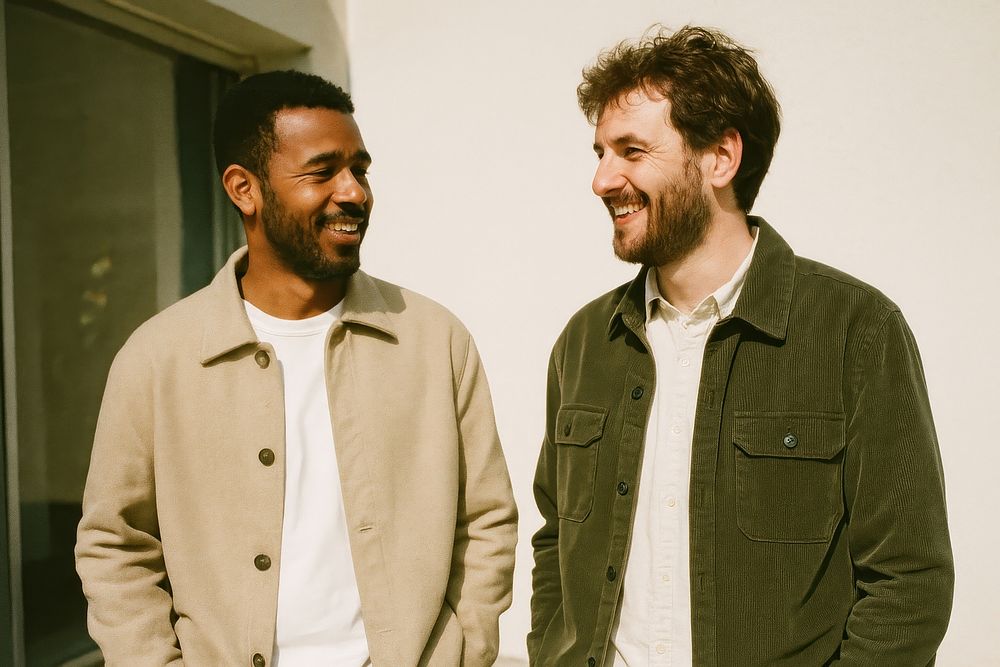 Two friends laughing outdoors together. | Free Photo - rawpixel
