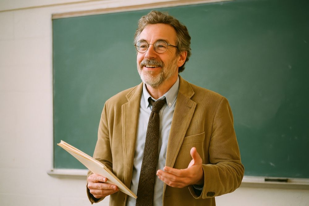 Happy teacher in classroom teaching. | Free Photo - rawpixel