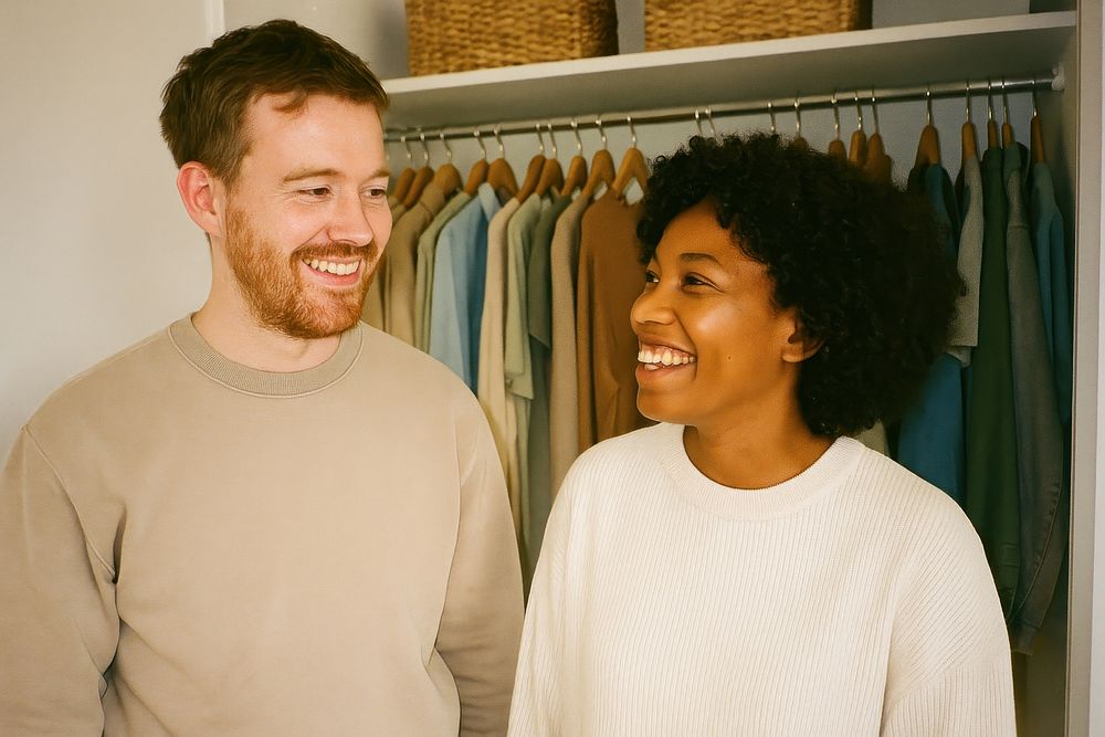 Smiling couple in wardrobe | Free Photo - rawpixel