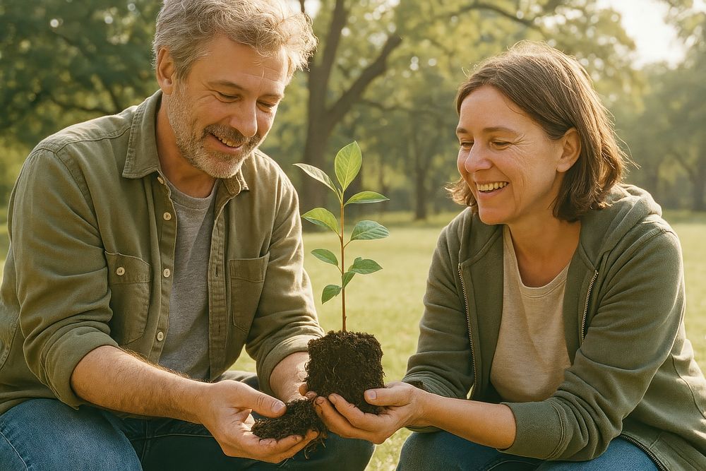Couple planting tree together outdoors | Free Photo - rawpixel