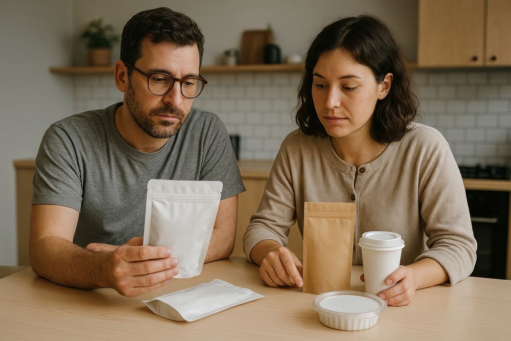 Couple examining packaging options. | Free Photo - rawpixel