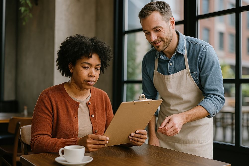 Cafe menu discussion teamwork | Free Photo - rawpixel