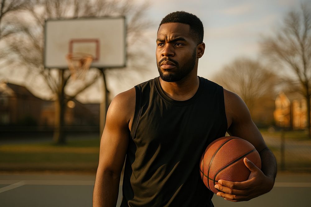 Focused basketball player outdoors | Free Photo - rawpixel