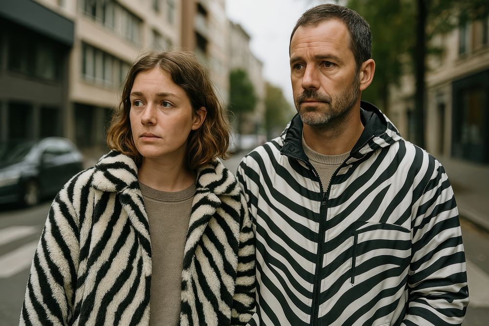Couple wearing matching zebra patterns | Free Photo - rawpixel