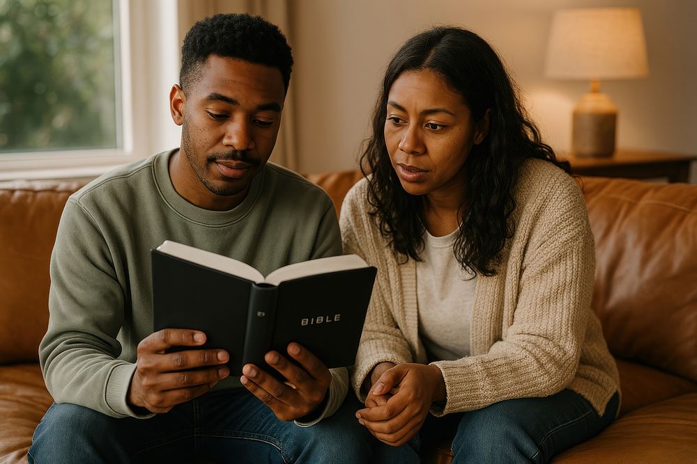 Couple reading Bible together | Free Photo - rawpixel