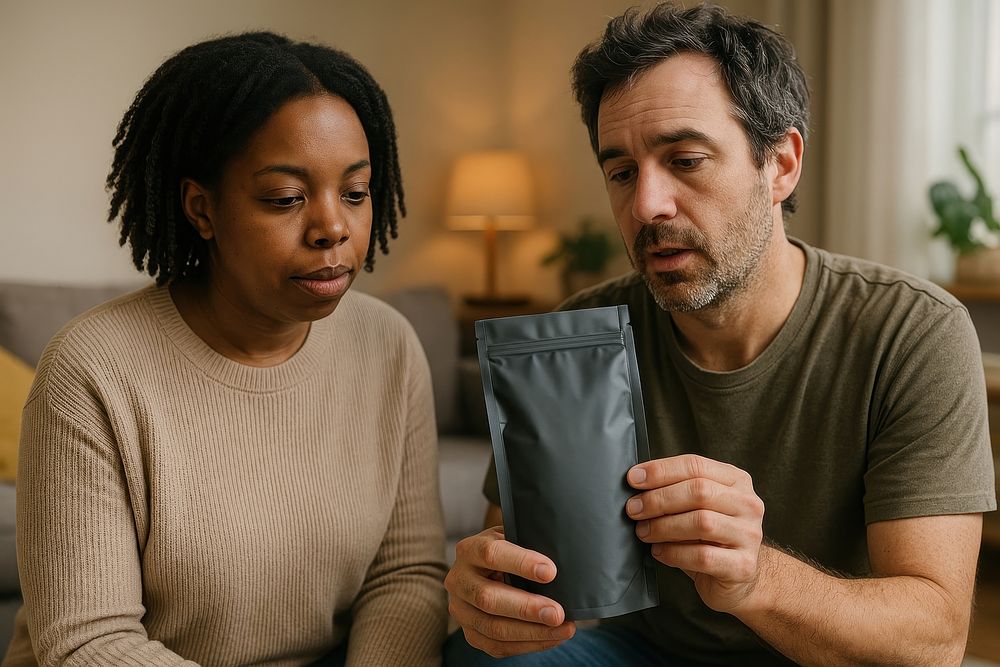 Couple examining product packaging. | Free Photo - rawpixel