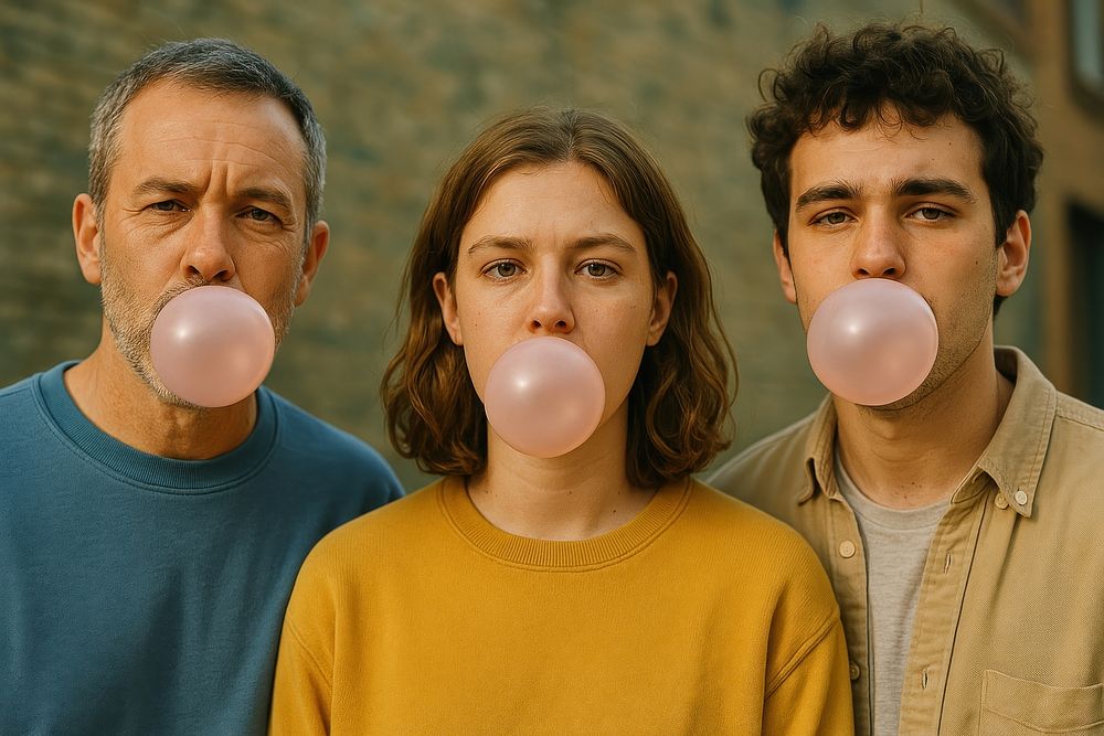 Three people blowing bubbles. | Free Photo - rawpixel