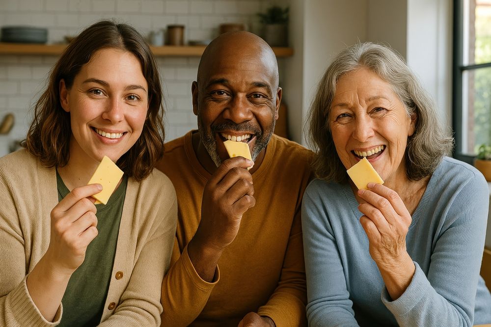 Smiling people enjoying cheese together | Free Photo - rawpixel