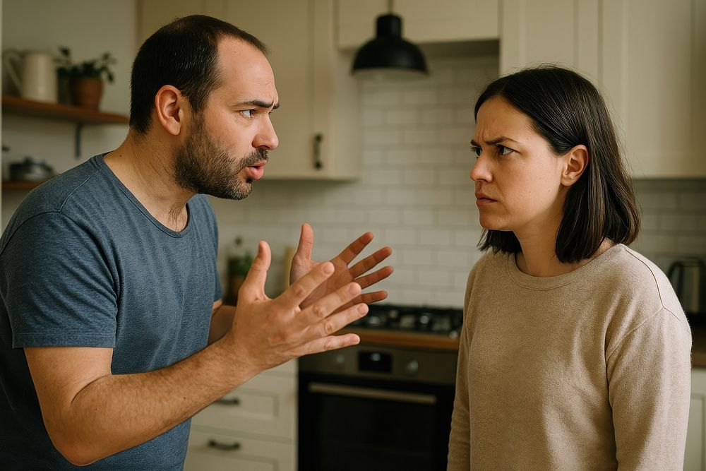 Couple arguing in kitchen. | Free Photo - rawpixel