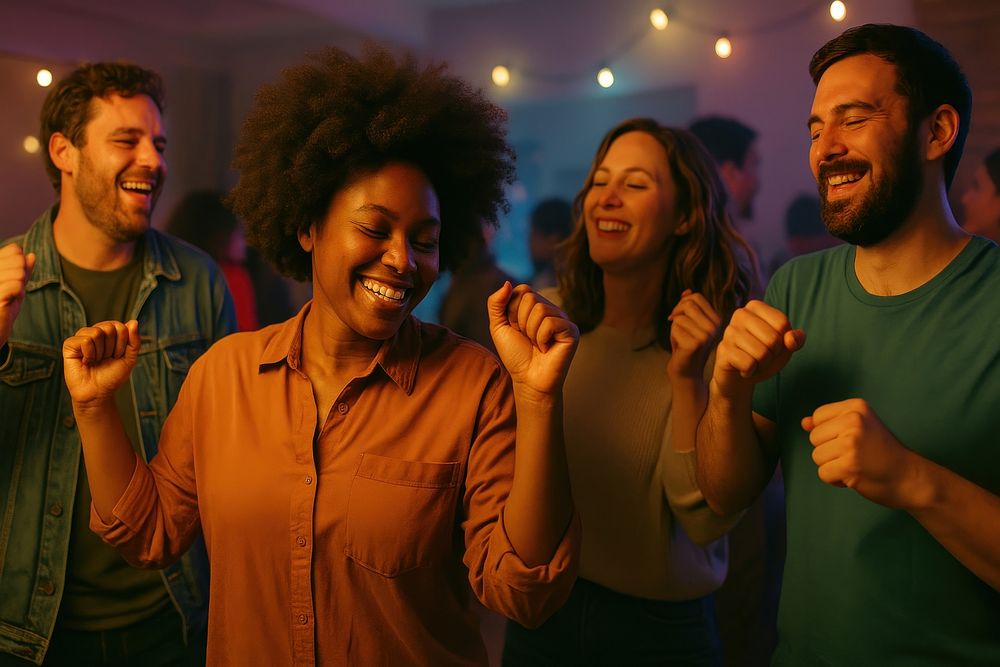 Joyful friends dancing together. | Free Photo - rawpixel