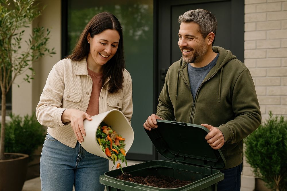 Couple composting organic waste outdoors. | Free Photo - rawpixel