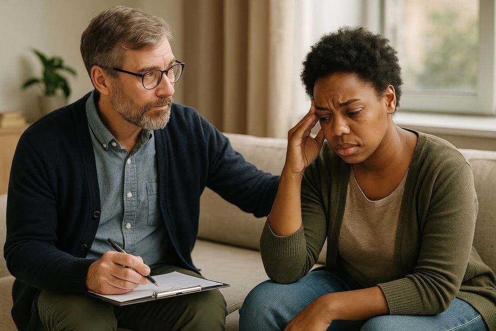 Therapist supports distressed client | Free Photo - rawpixel