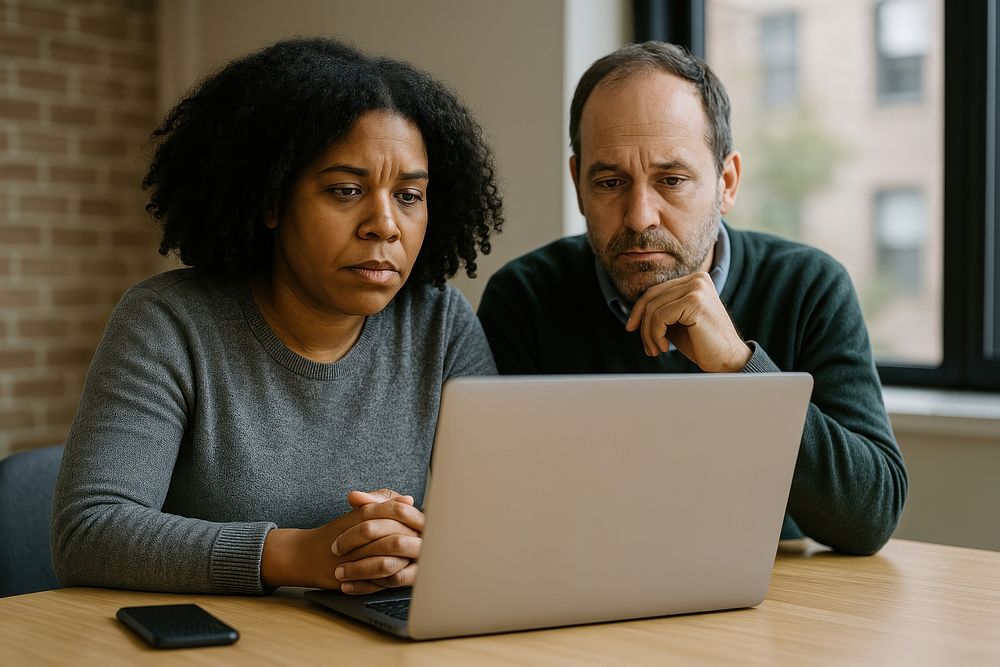 Focused couple using laptop | Free Photo - rawpixel