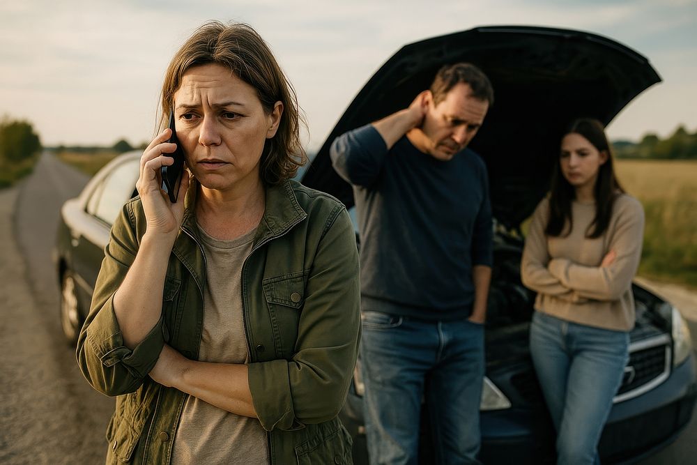 Family stranded roadside assistance. | Free Photo - rawpixel