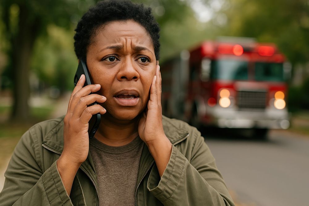 Concerned woman calls emergency services. | Free Photo - rawpixel