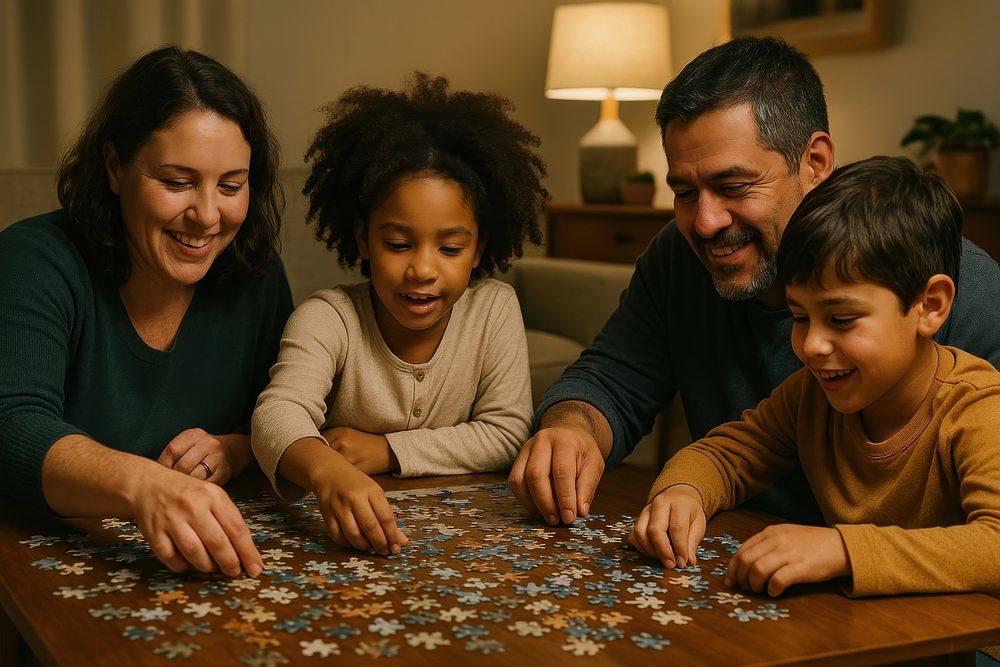 Family bonding puzzle night | Free Photo - rawpixel