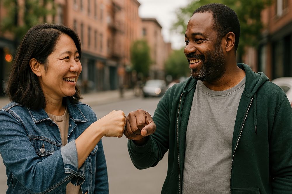 Friendly urban fist bump connection. | Free Photo - rawpixel