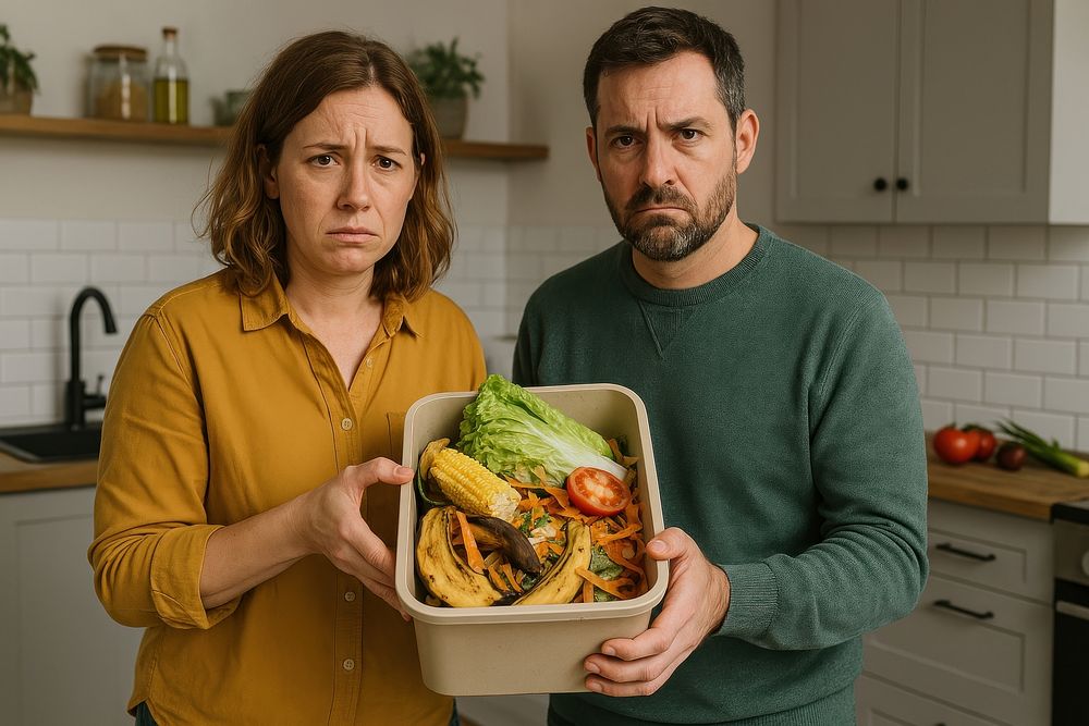 Concerned couple holding compost. | Free Photo - rawpixel