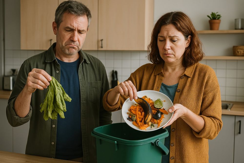 Couple discarding food waste. | Free Photo - rawpixel