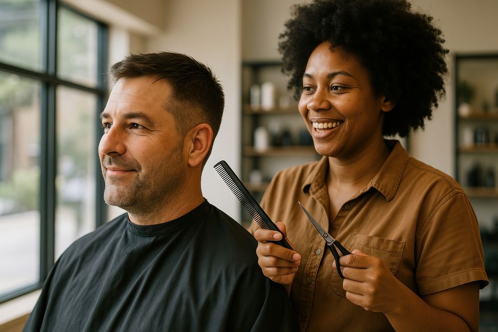 Barber smiling haircut service | Free Photo - rawpixel