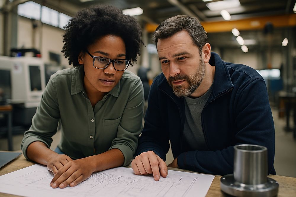 Engineers collaborating on design. | Free Photo - rawpixel