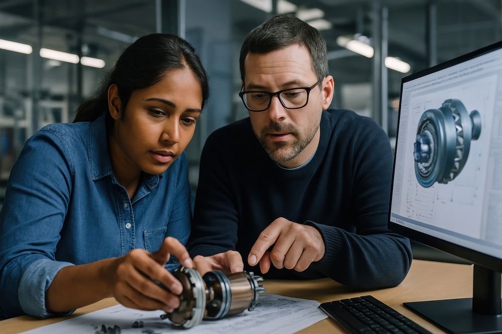 Engineers collaborating on design. | Free Photo - rawpixel