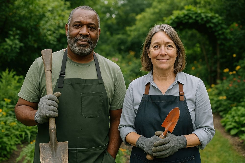 Gardeners posing with tools | Free Photo - rawpixel
