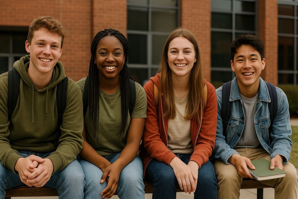 Diverse students smiling together | Free Photo - rawpixel