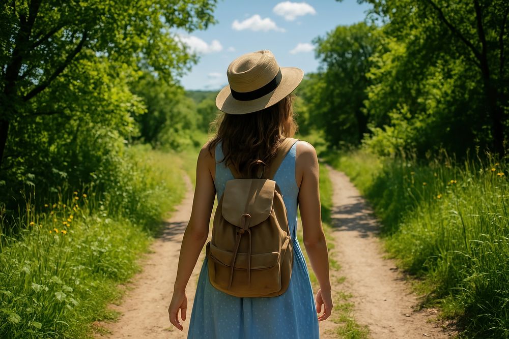 Woman exploring nature trail. | Free Photo - rawpixel