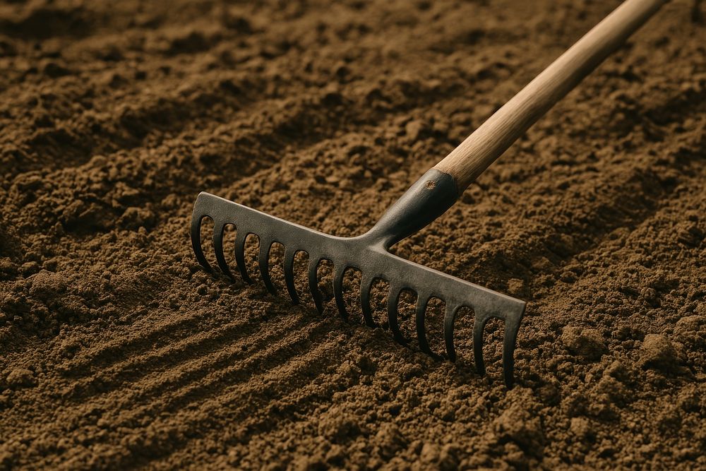 Rake smoothing soil surface | Free Photo - rawpixel