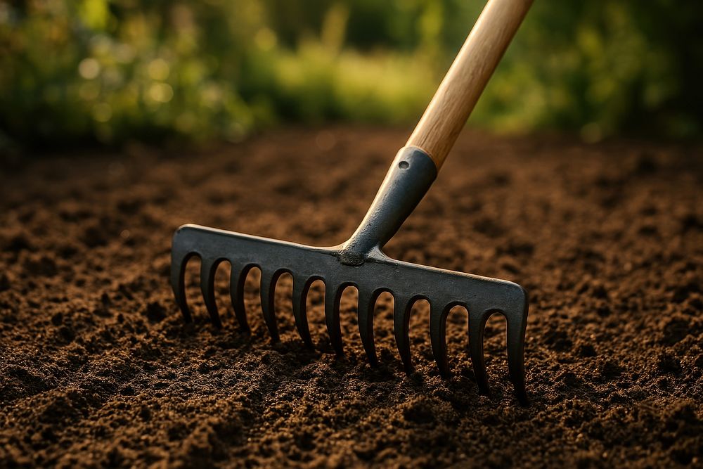 Rake cultivating soil garden | Free Photo - rawpixel
