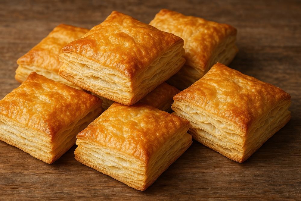 Golden, flaky, layered pastry squares. | Free Photo - rawpixel