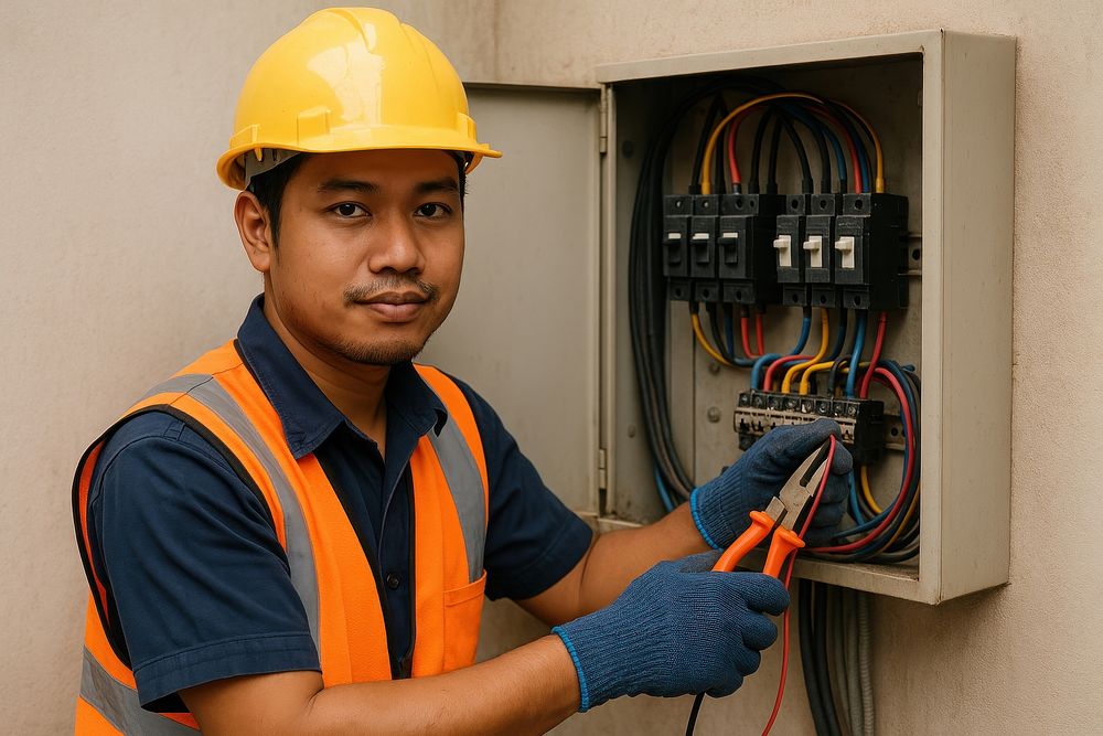 Electrician fixing electrical panel | Free Photo - rawpixel