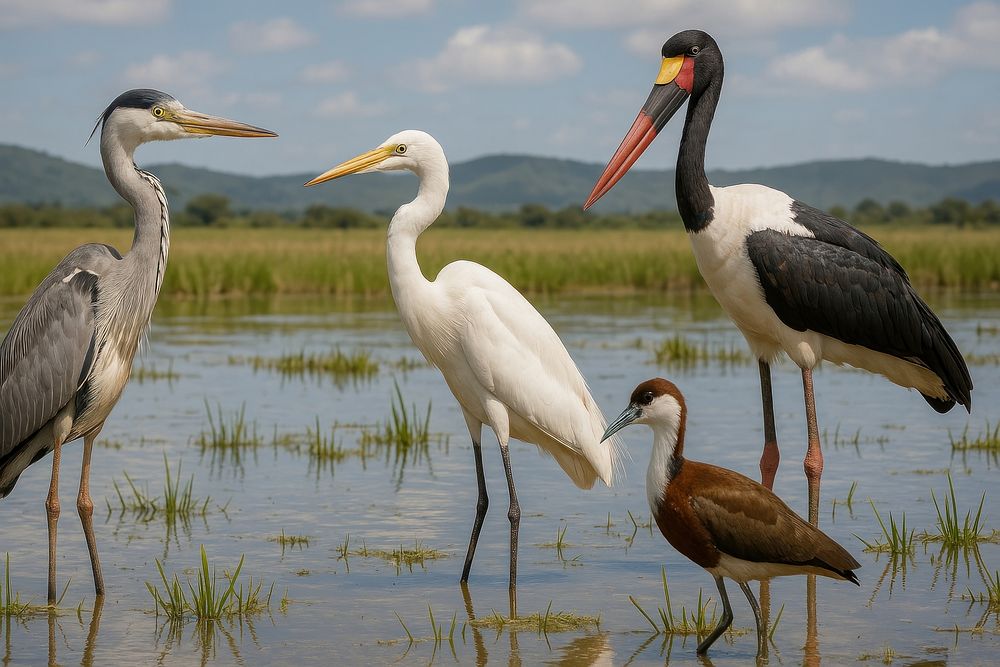 Diverse wetland bird species | Free Photo - rawpixel